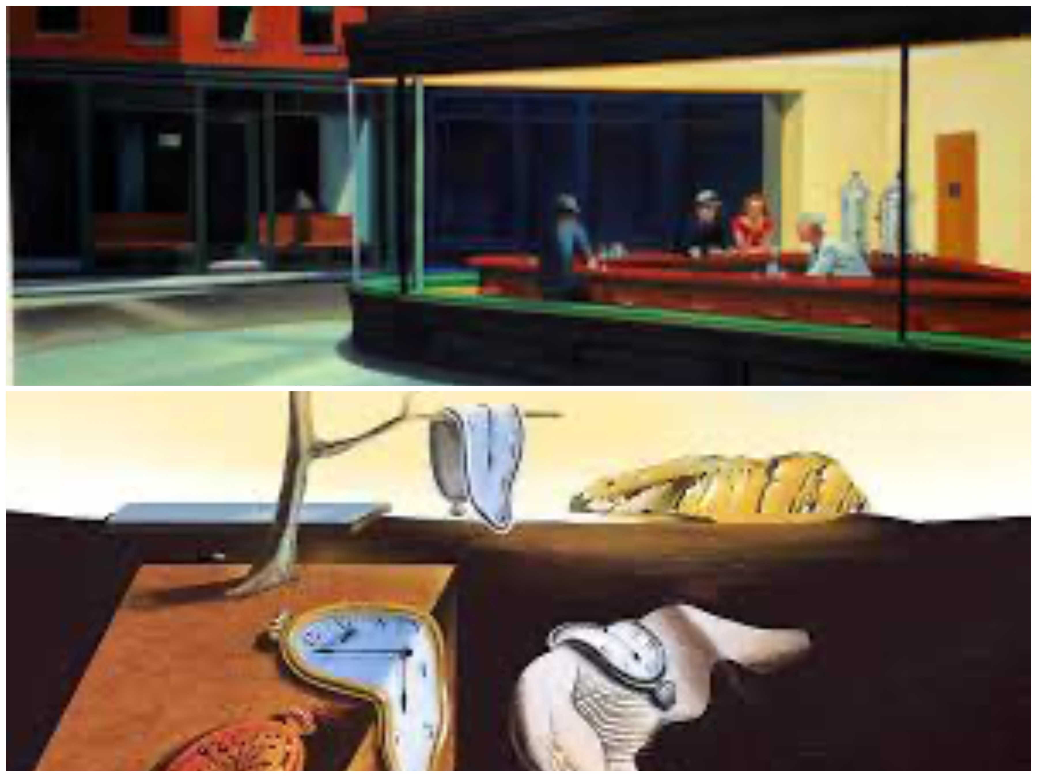 Compare and contrast Nighthawks by Edward Hopper to The Persistence of ...